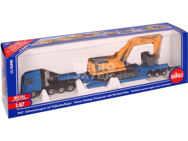 SIKU MAN tréler Liebherr munkagéppel 1:87 - 1847 | REGIO JÁTÉK Webáruház