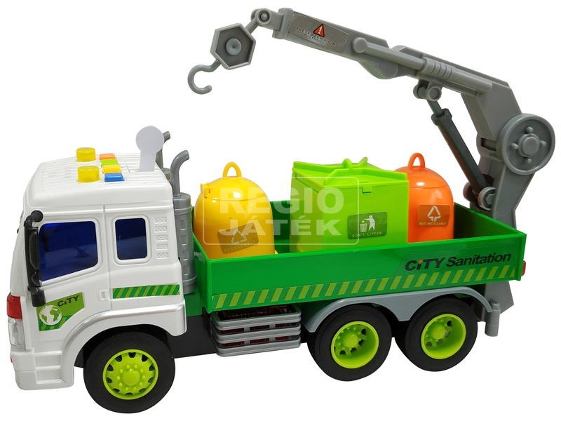 Szelektíves kukás autó - világít, hangot ad, 1:16 | REGIO JÁTÉK Webáruház