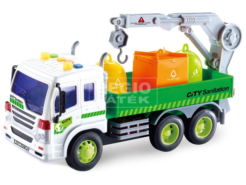 Szelektíves kukás autó - világít, hangot ad, 1:16 | REGIO JÁTÉK Webáruház