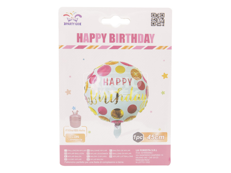 45 cm Happy Birthday fólia lufi, többféle, héliumm | REGIO JÁTÉK Webáruház